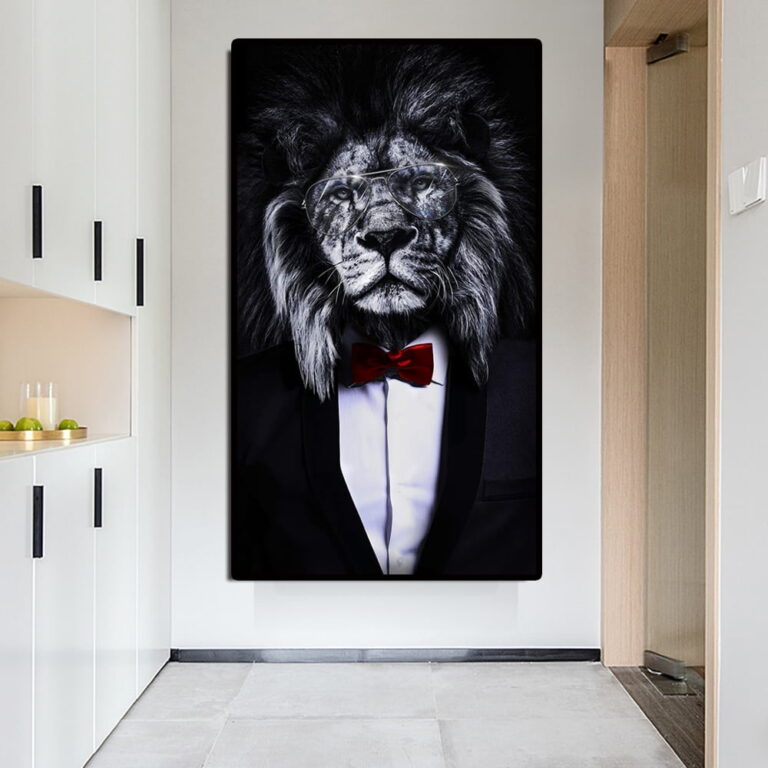 Lejon i Kostym Canvas Poster | iSwag.se